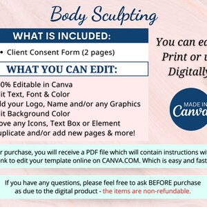 Editable Body Sculpting Consent Form, Body Contouring Consent Form, Fat ...