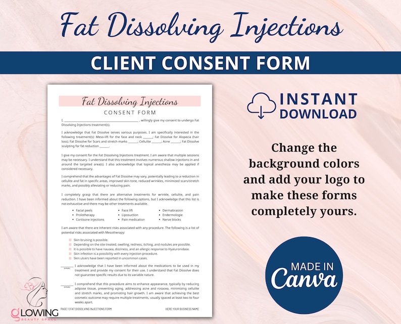 Fat Dissolving Injections Consent Form, Fat Dissolve Consent ...