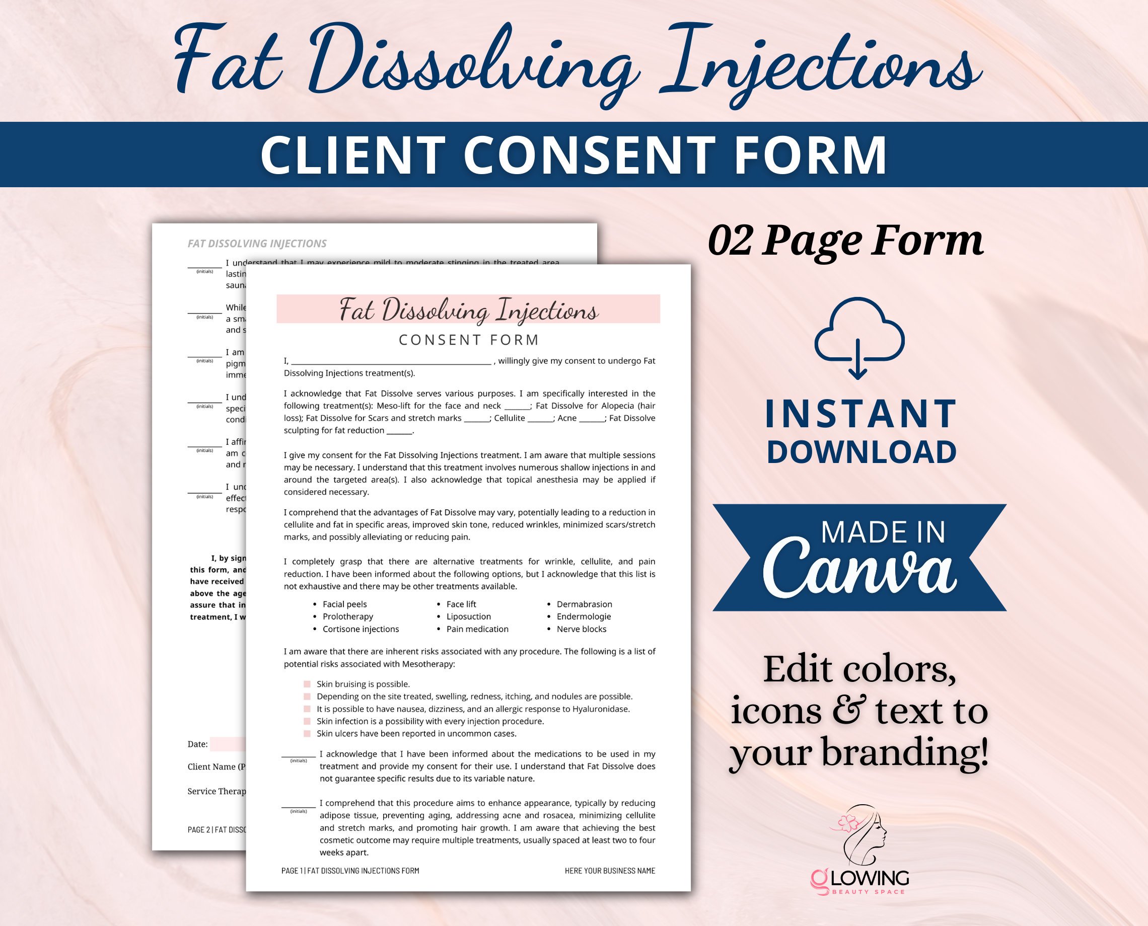Fat Dissolving Injections Consent Form, Fat Dissolve Consent ...