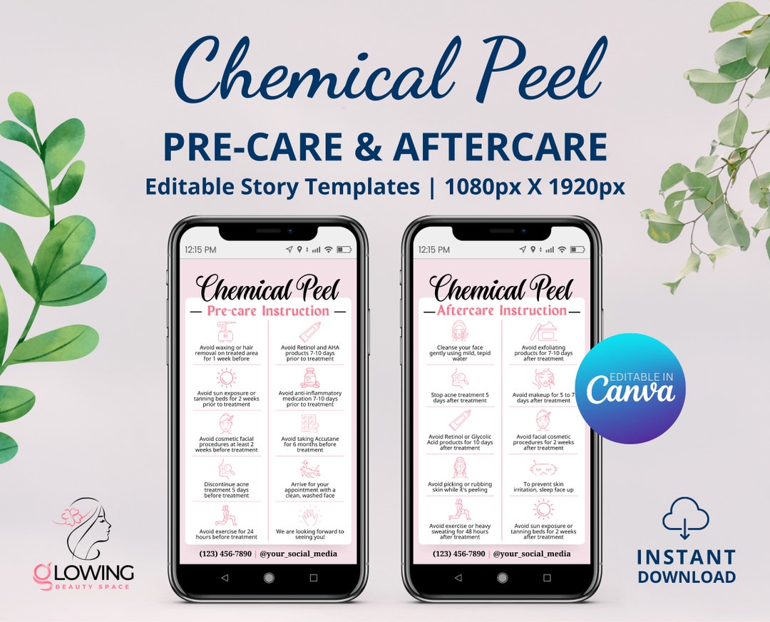 Chemical Peel Aftercare Template, Dermapeeling Instructions Care ...