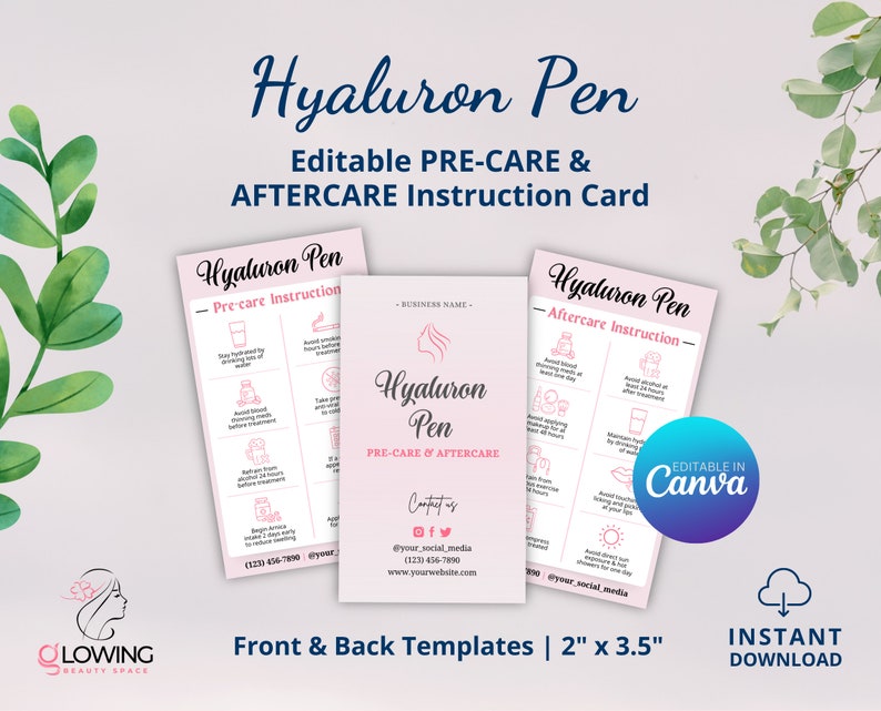 Hyaluronic Pen Aftercare Template, Hyaluron Pen Lip Filler Pre Care and ...