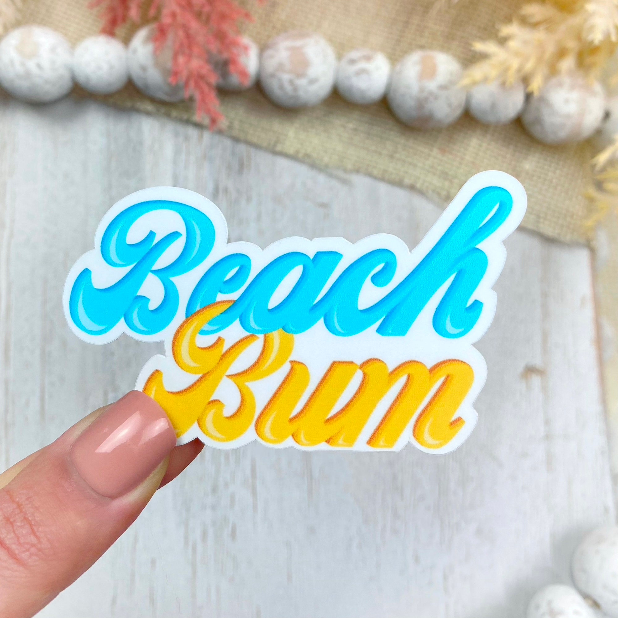 Beach Bum Sticker Notebook Stickers Laptop Stickers Beach | Etsy
