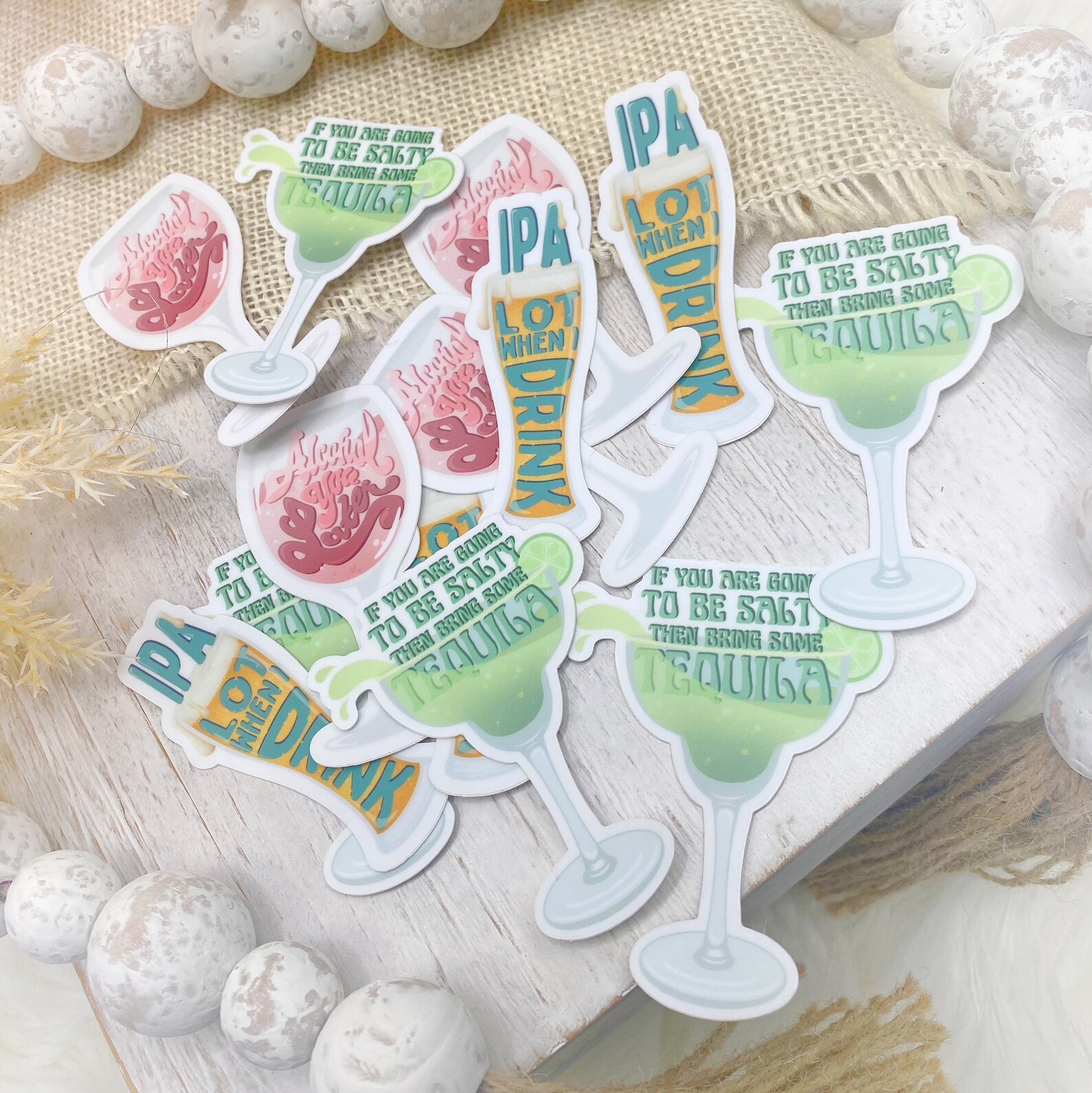 Alcohol Sticker Set Alcohol Gifts Funny Sticker Water - Etsy