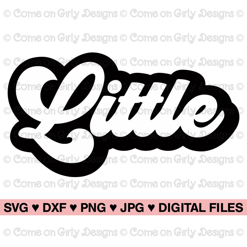 Cursive Sorority Little SVG DXF PNG Jpeg Instant Zip - Etsy