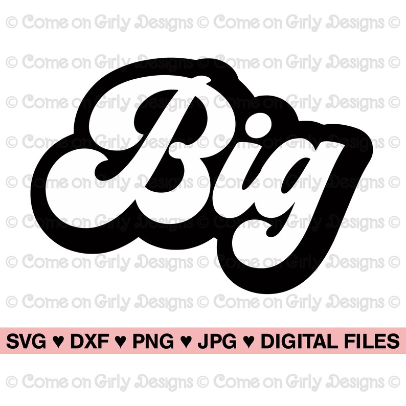 Cursive Sorority Big SVG, DXF, PNG, Jpeg Instant Zip File Download ...