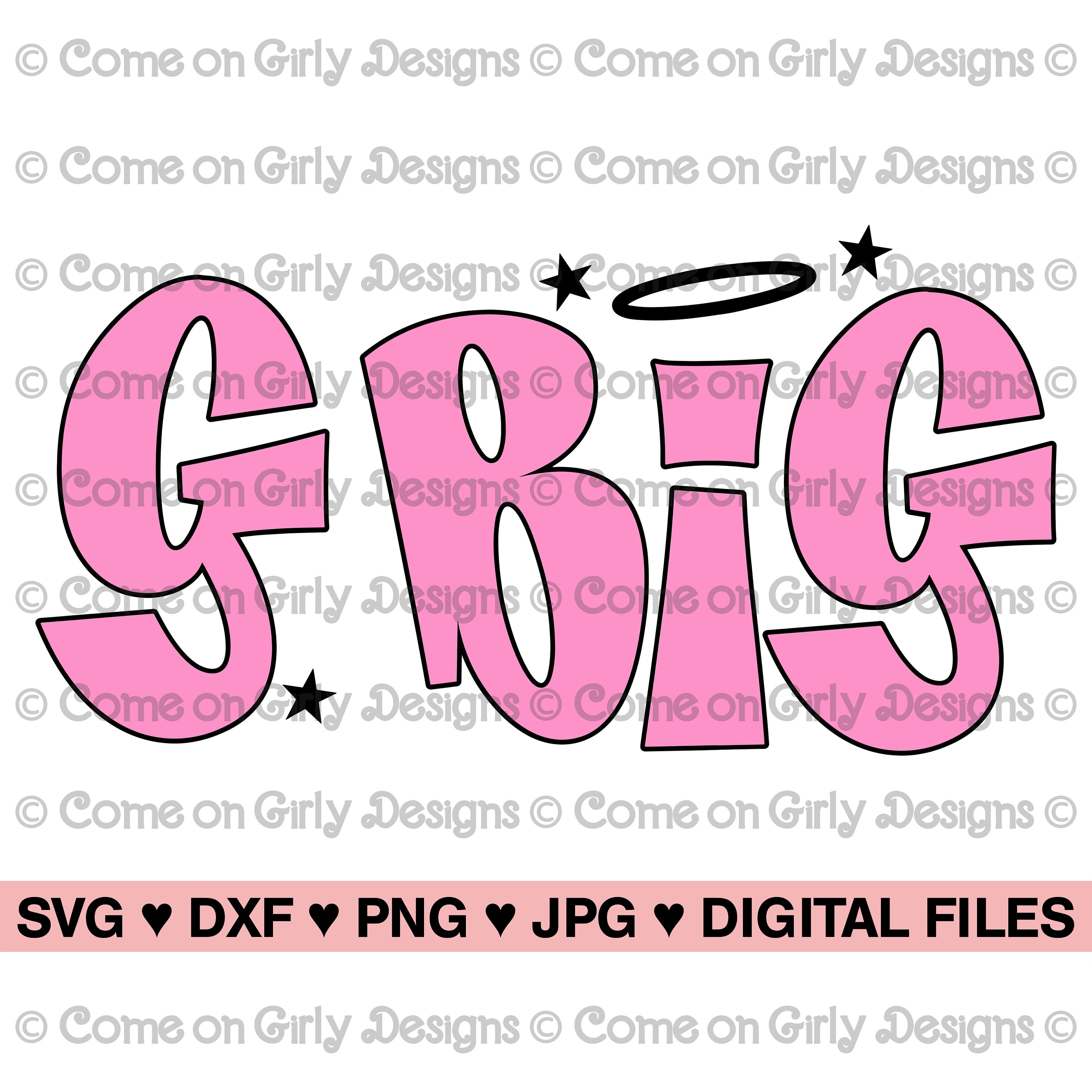 Pink Sorority Gbig - SVG, DXF, PNG, Jpeg - Instant Zip File Download ...
