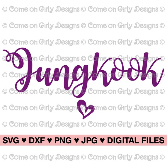 Cute Cursive Jungkook SVG DXF PNG Jpeg Instant Zip File - Etsy México
