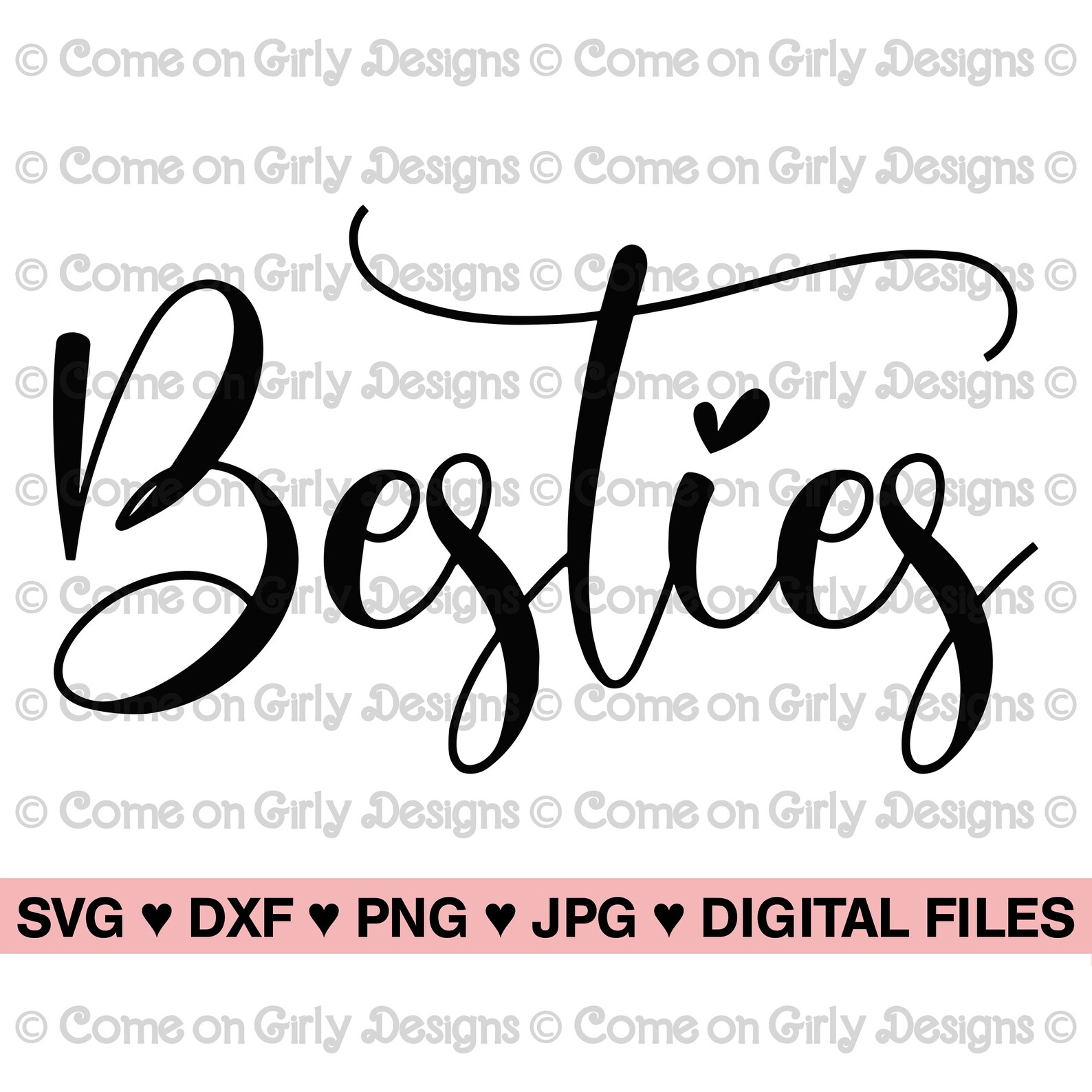 Besties Cute Cursive SVG PNG JPG Instant Zip File | Etsy