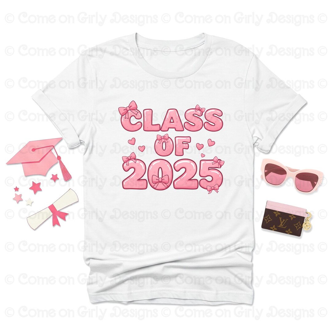 Girly Pink Coquette Grad Tee - Soft Ring Spun Cotton Unisex Shirt ...