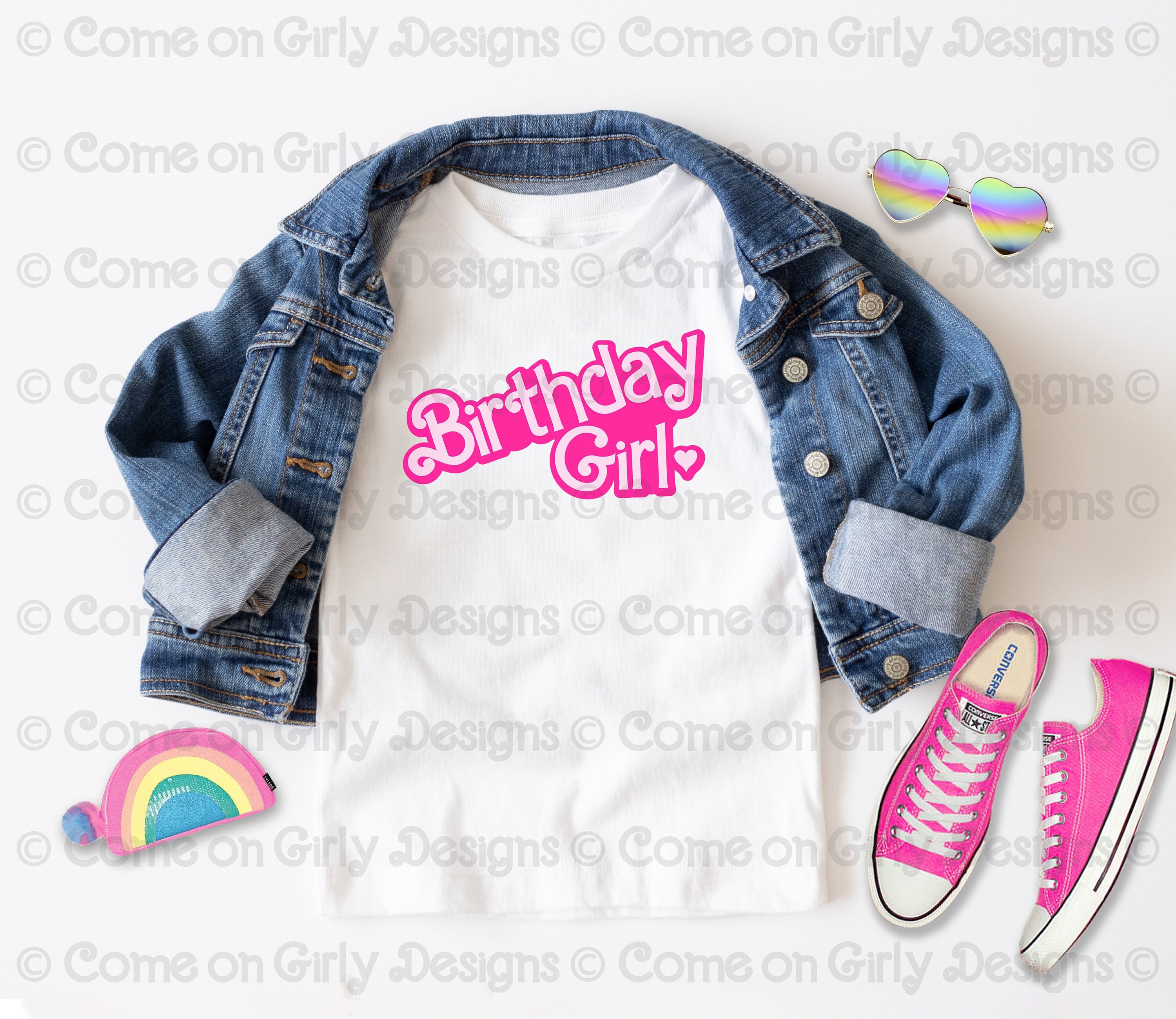 Girly Birthday Girl Tee Girly Girl Birthday Party Shirt Soft, Port & Co ...