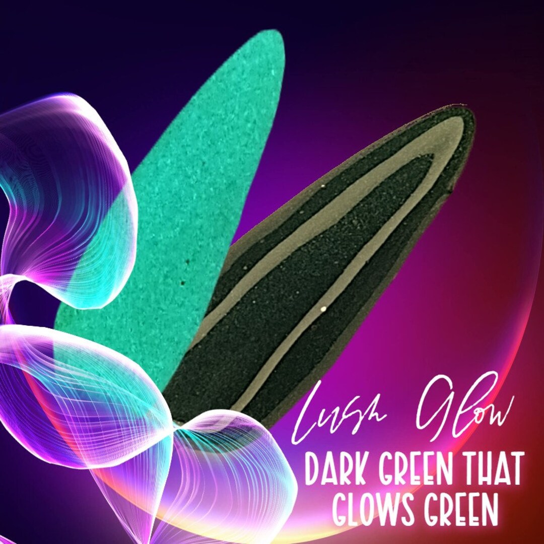 DARK GREEN GLOW Dip Powder Nails Lush Glow-dip Powder Dip - Etsy
