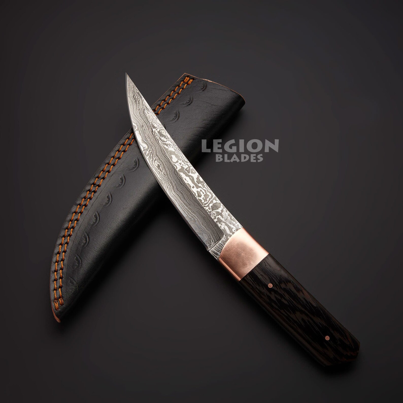 Japanese Samurai Tanto Knife Handmade Forged Damascus Steel Battle Ready Boot Full Tang Fixed ...