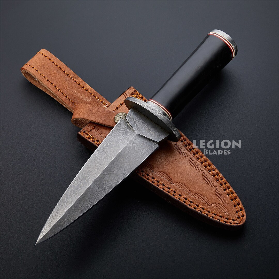 Handmade Medieval Dagger, Double Edge Battle Ready Hand Forged Damascus ...