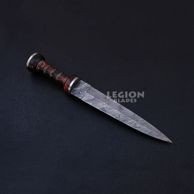 Roman Gladiator Dagger, Hand Forged Damascus Steel Double Edge Legion ...
