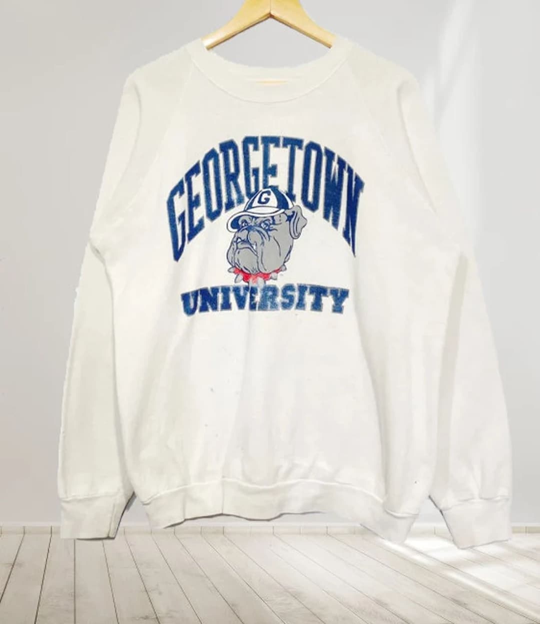 80s University of Georgetown Hoyas Distress Sweatshirt - Etsy