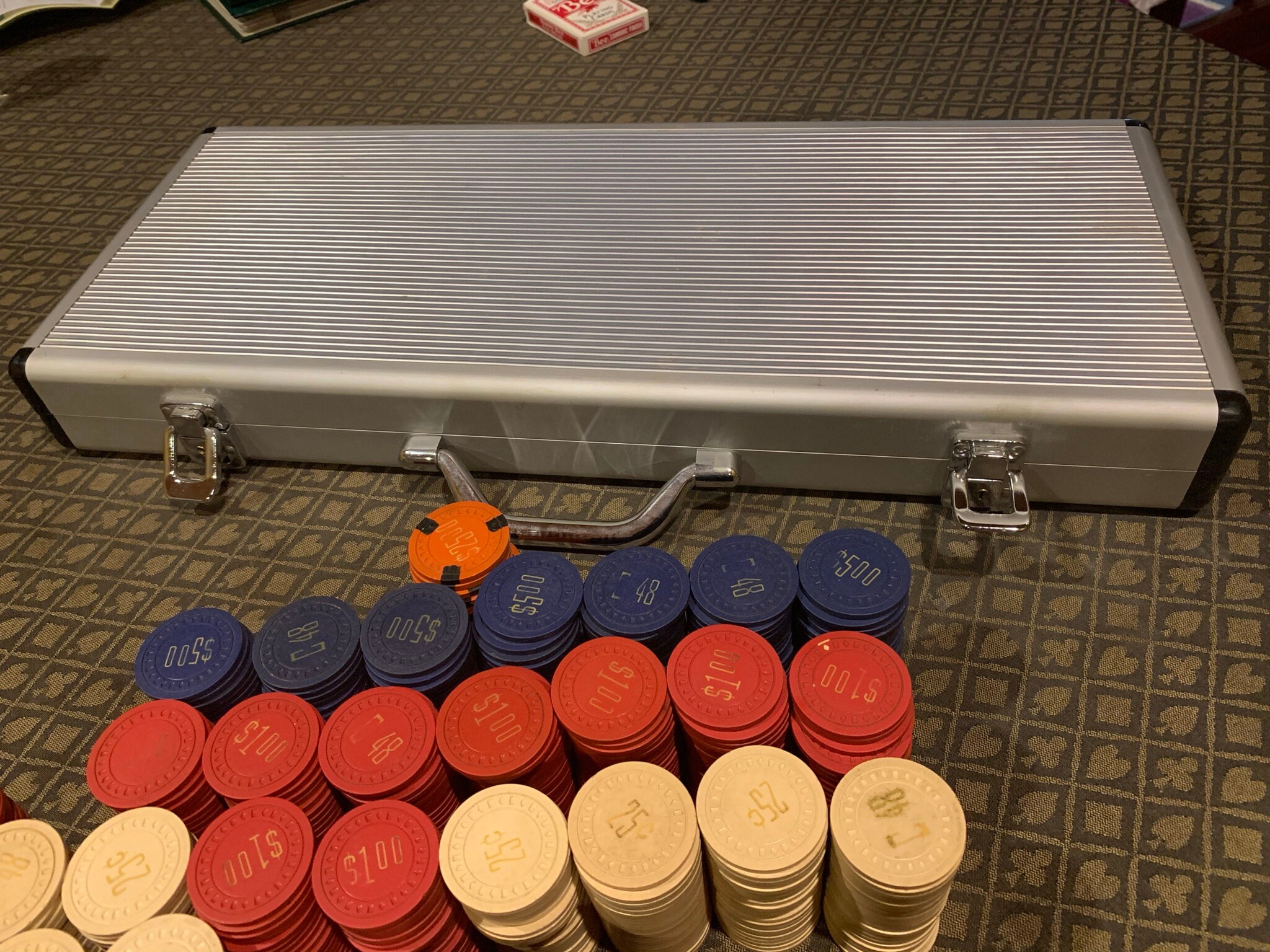Vintage 1950's Clay Poker Chip Set - 4 Denominations - 687 Chips in ...