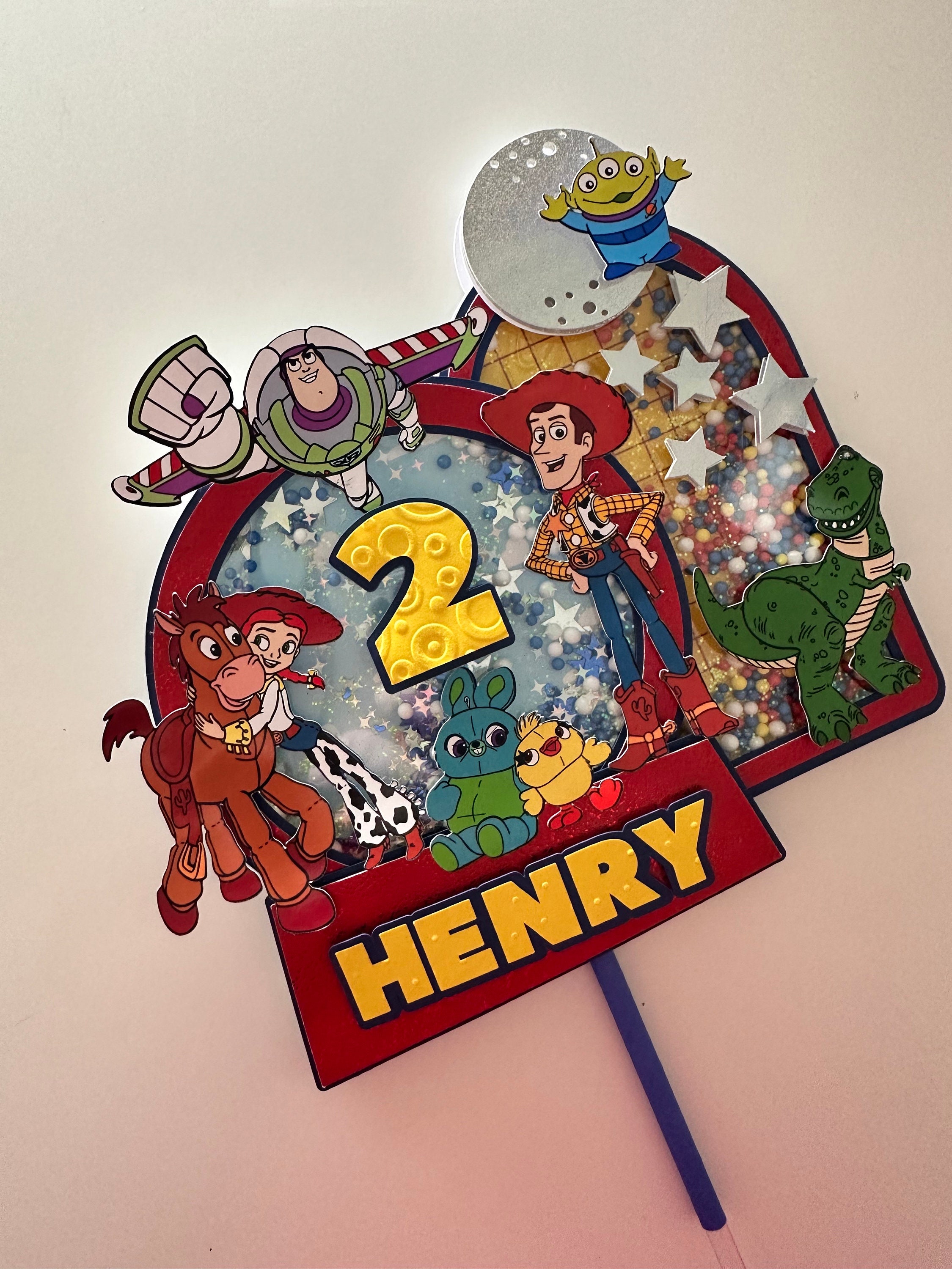 Cake Topper 3D Shaker for Toy Story Themed Party With Name and Age - Etsy