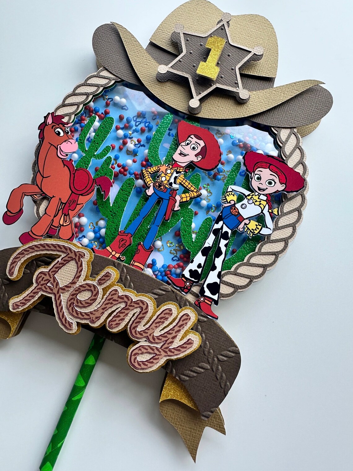 Cake Topper 3D Shaker for Toy Story Themed Party With Name and Age - Etsy