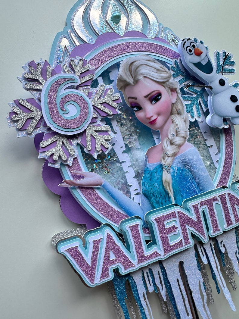 Cake Topper 3d Shaker for Frozen Themed Party With Name and Age - Etsy