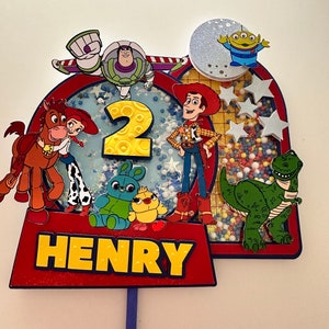 Cake Topper 3D Shaker for Toy Story Themed Party With Name and Age - Etsy
