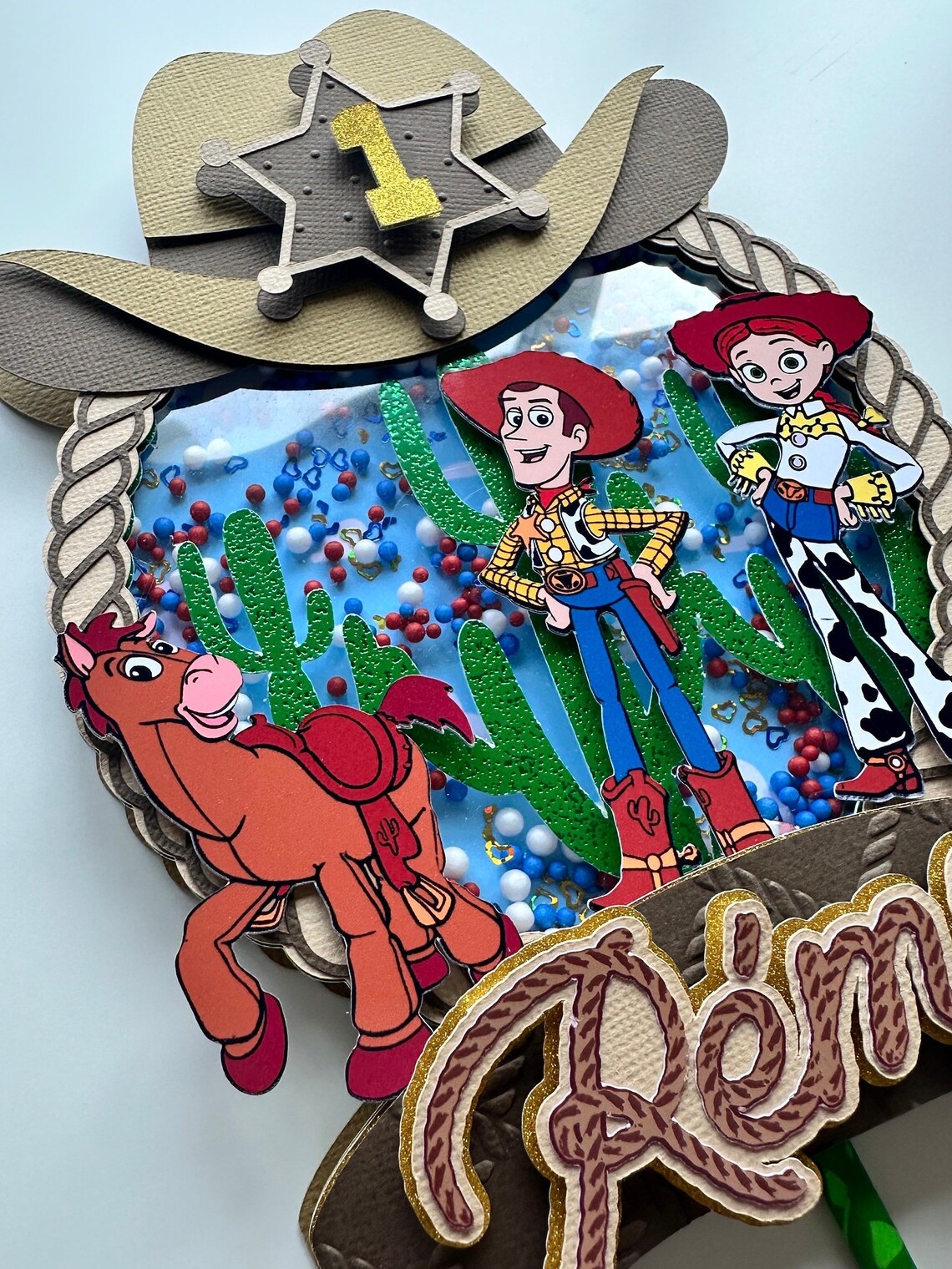 Cake Topper 3D Shaker for Toy Story Themed Party With Name and Age - Etsy