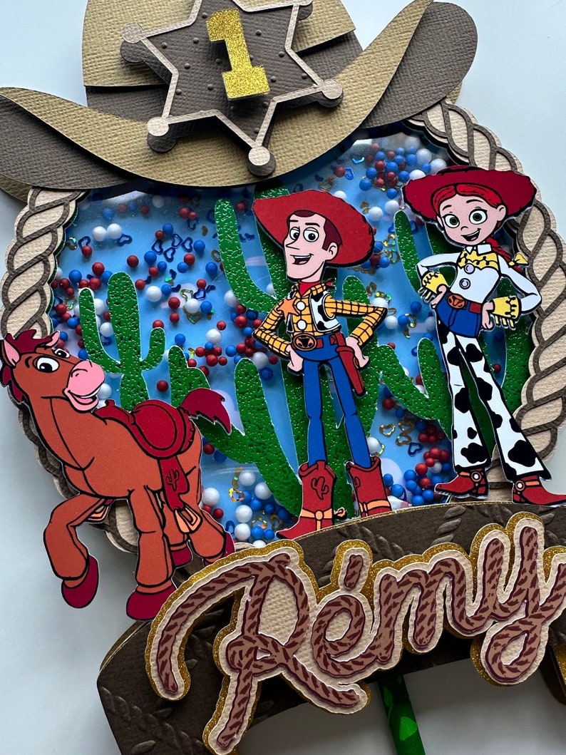 Cake Topper 3D Shaker for Toy Story Themed Party With Name and Age - Etsy