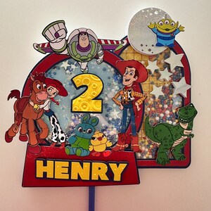 Cake Topper 3D Shaker for Toy Story Themed Party With Name and Age - Etsy