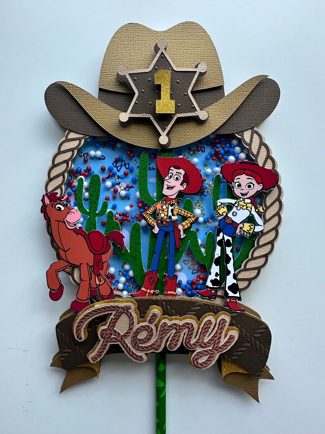 Cake Topper 3D Shaker for Toy Story Themed Party With Name and Age - Etsy