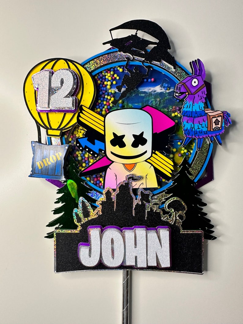 Cake Topper 3D Shaker for Gamer Themed Birthday With Name and Age - Etsy