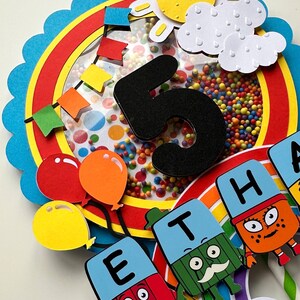 Cake Topper 3D Shaker for Alphabet Blocks Themed Party - With Name and ...