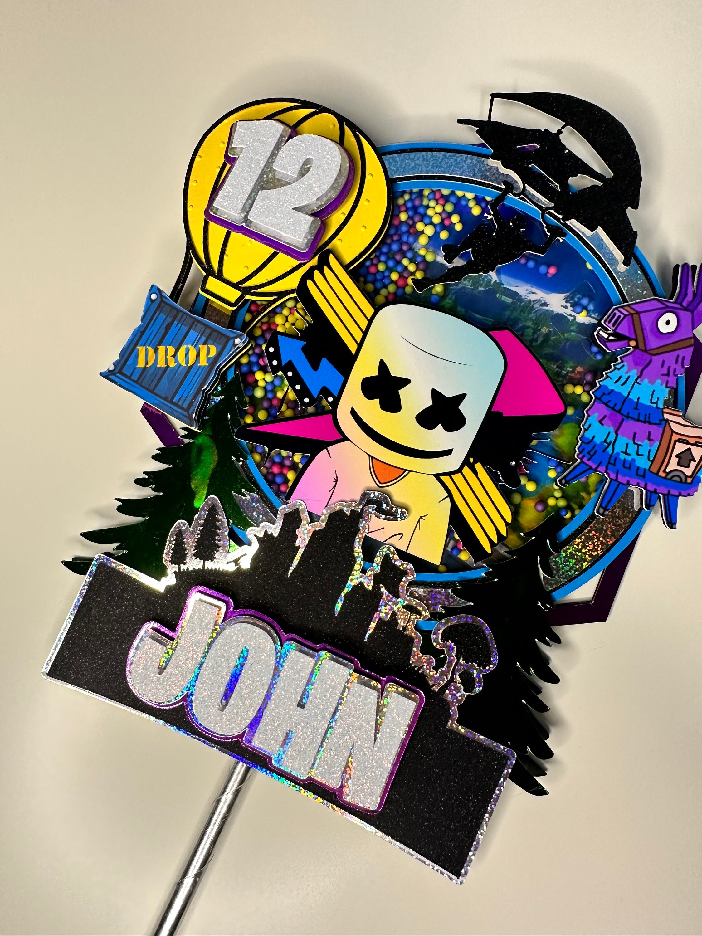 Cake Topper 3D Shaker for Gamer Themed Birthday With Name and Age - Etsy