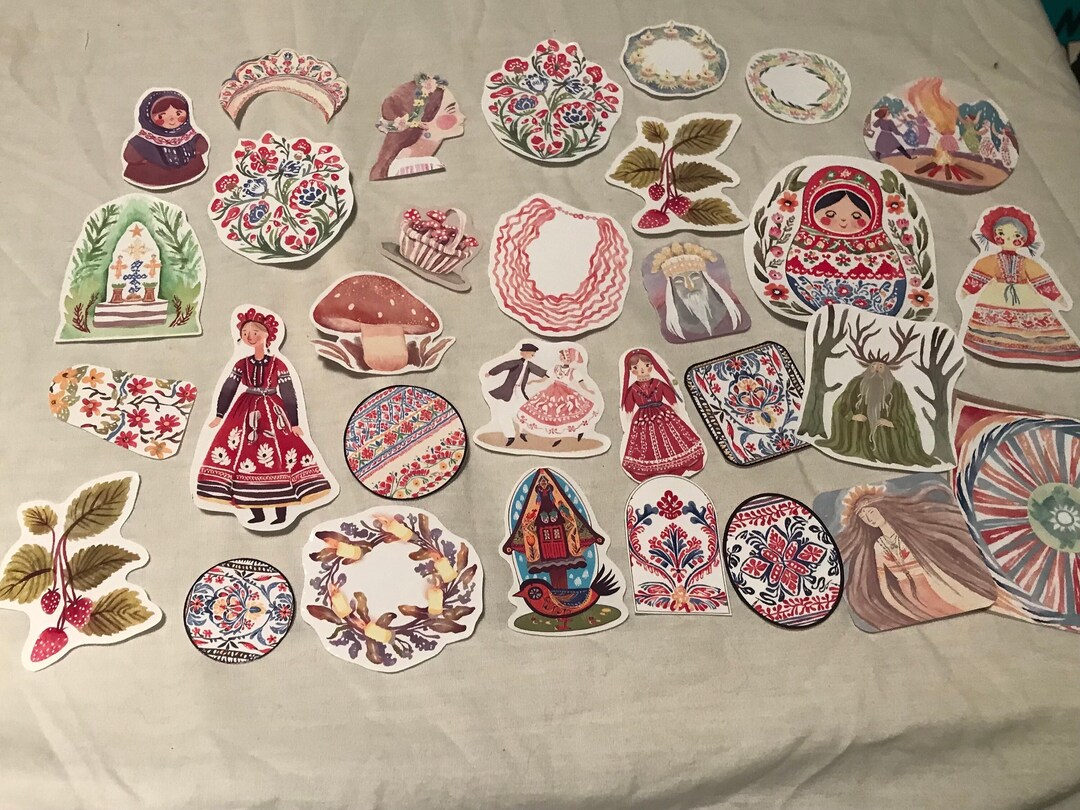 30 PCS Slavic Witchcraft Stickers, Slavic Folklore Sticker Pack ...