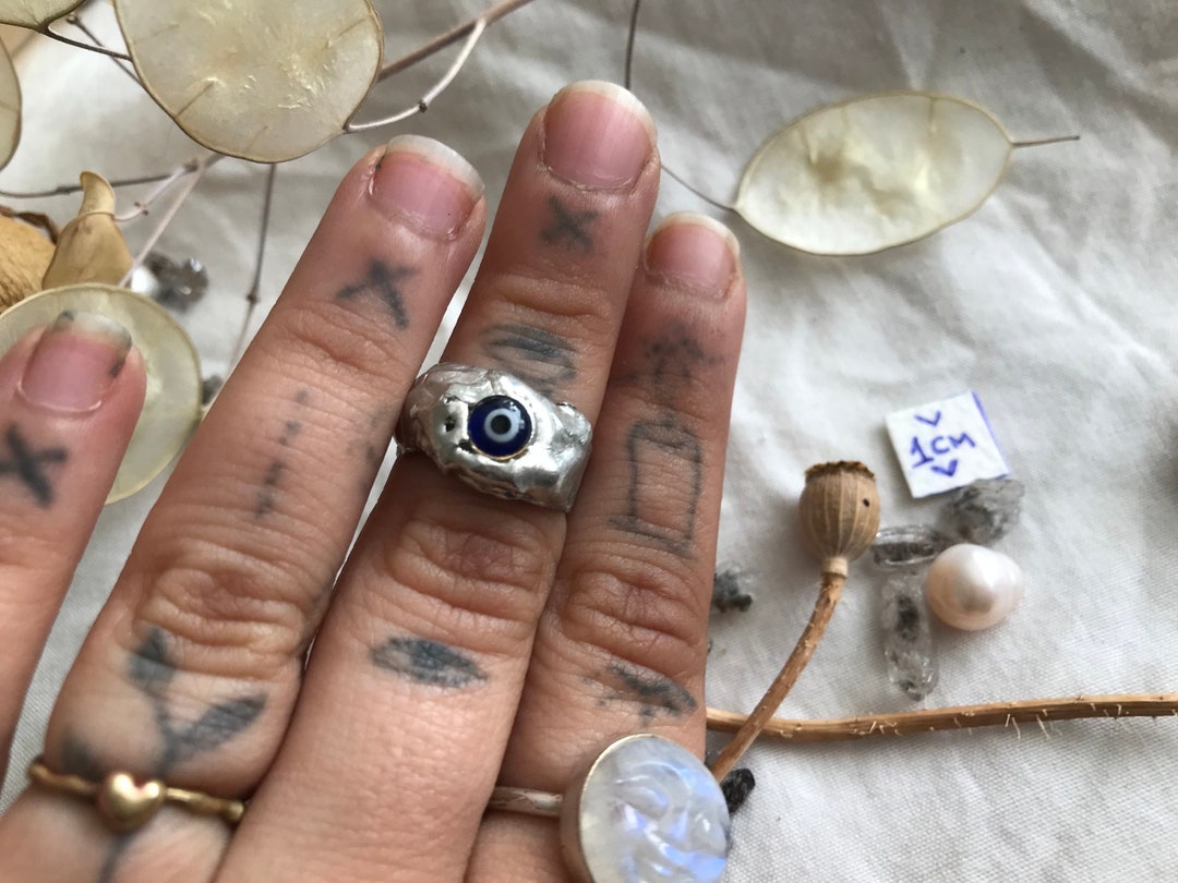 Handmade Evil Eye Ring, Made to Order, Ancient Inspired, Silver Clay ...