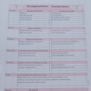Printable Cleaning Rota, 4 Page Bundle of Planner Sheets. Included ...