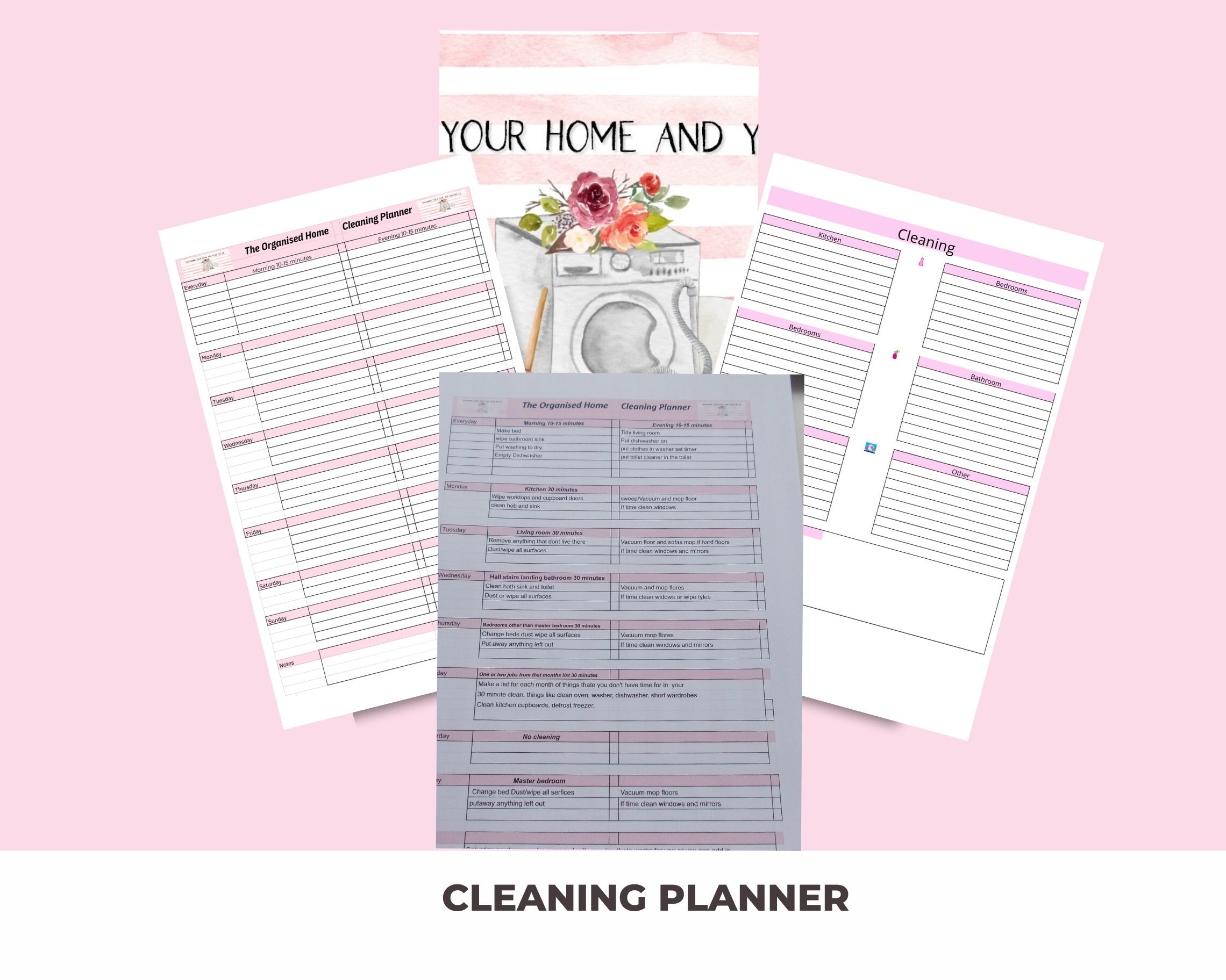 Printable Cleaning Rota, 4 Page Bundle of Planner Sheets. Included ...