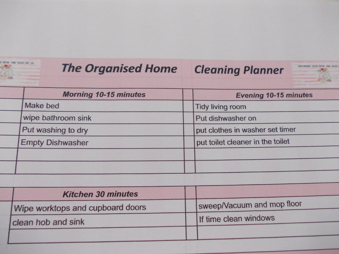 Printable Cleaning Rota 4 Page Bundle of Planner Sheets. - Etsy UK