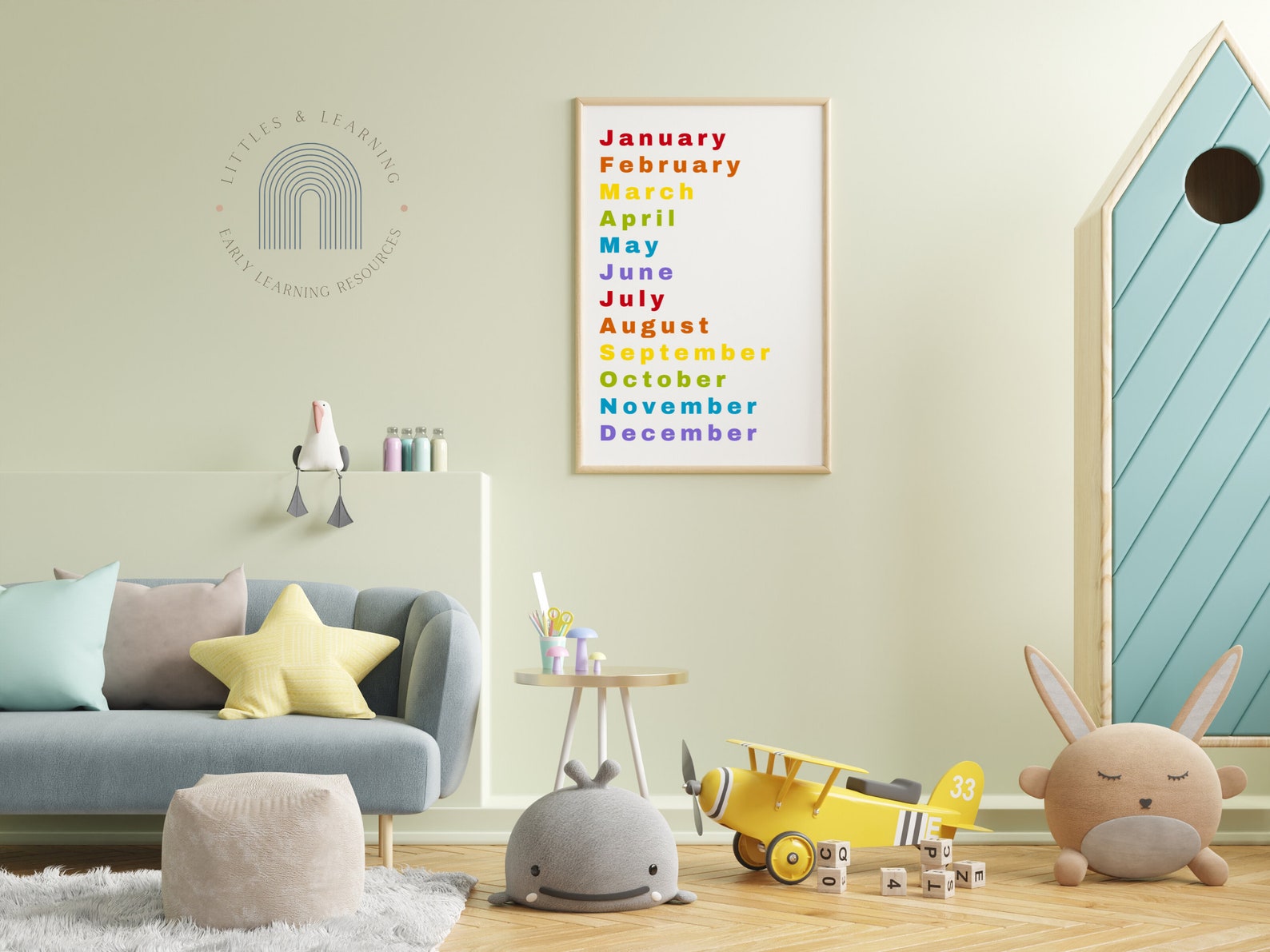 Rainbow Months Early Learning Poster, Months Poster, Montessori ...