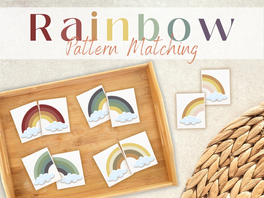 Rainbow Pattern Matching Activity, Montessori Printable, Montessori ...