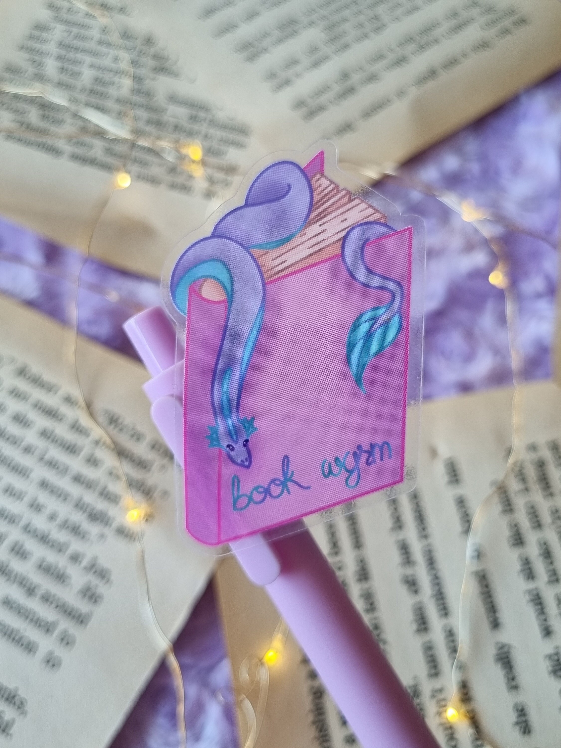 Book Wyrm Sticker // Die Cut Stickers // Cute Sticker Gifts // - Etsy