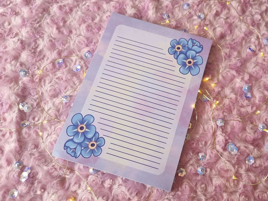 Forget Me Not A5 Notepad // Kawaii Notepad // Cute Stationery - Etsy