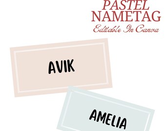 Classroom Name Tags Template Pastel Editable Printable Elementary ...