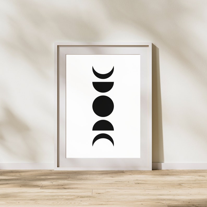 Moon Phases, Lunar Moon Cycle, Bedroom Boho Bohemian Decor, Home ...