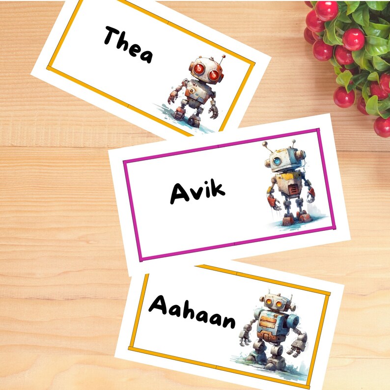 Classroom Name Tags Robots editableprintableelementary - Etsy