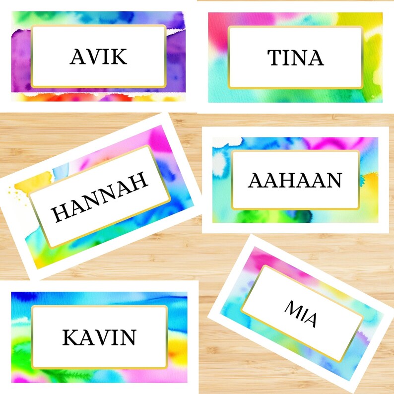 Classroom Name Tags Template Watercolor | Editable | Printable ...