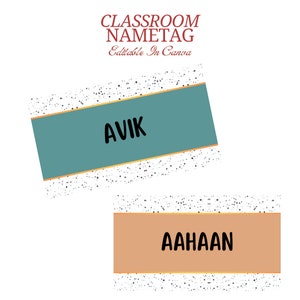 Classroom Name Tags Neutral Calming Colors|editable |printable ...