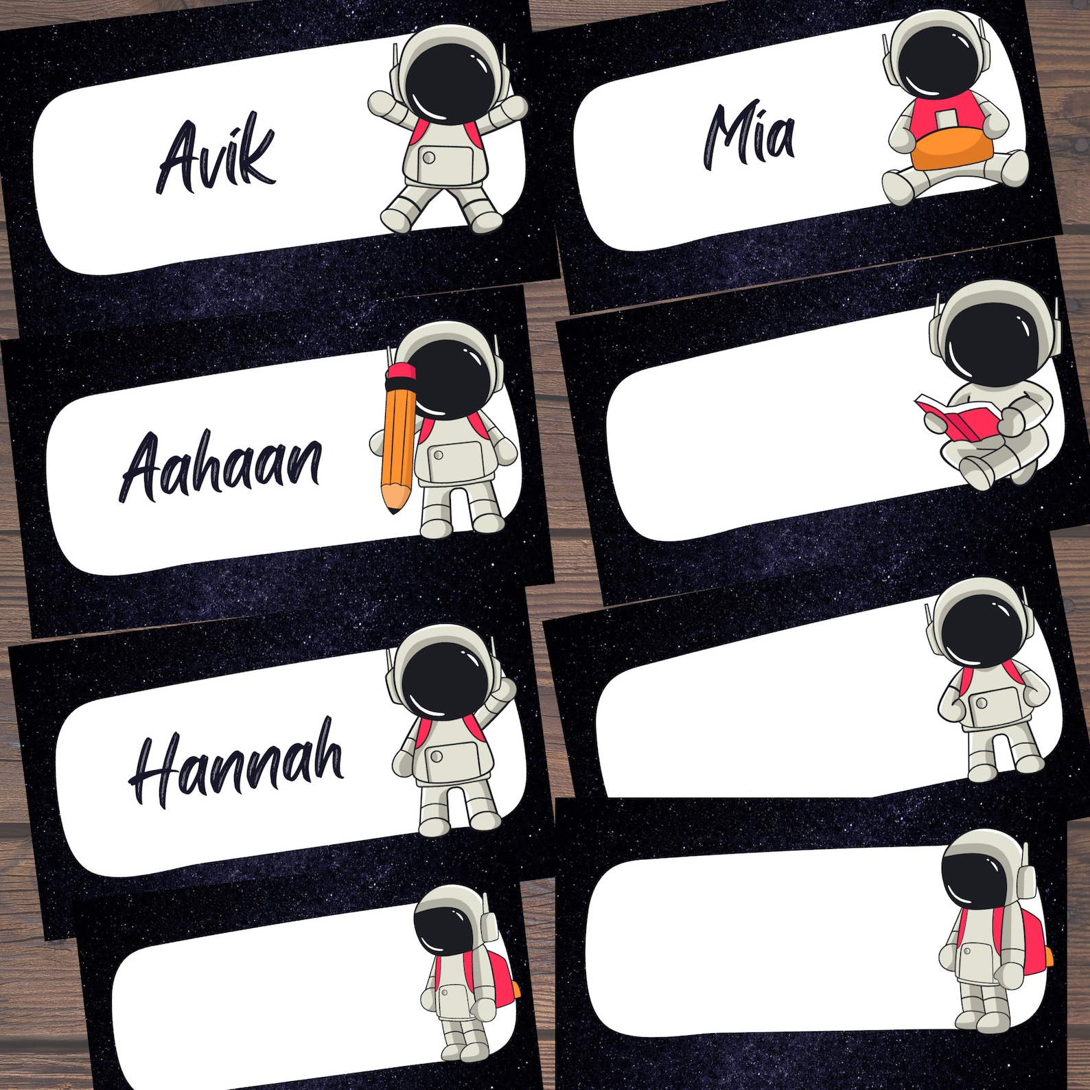 Space Classroom Name Tags Printable, Canva Editable Template for School ...