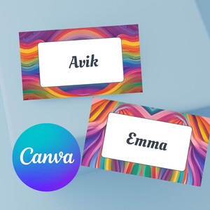 Classroom Name Tags Template Watercolor | Editable | Printable ...