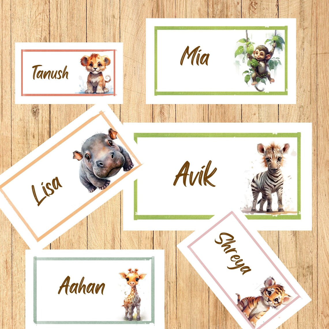 Editable Safari Animal Classroom Name Tags Label | Printable ...