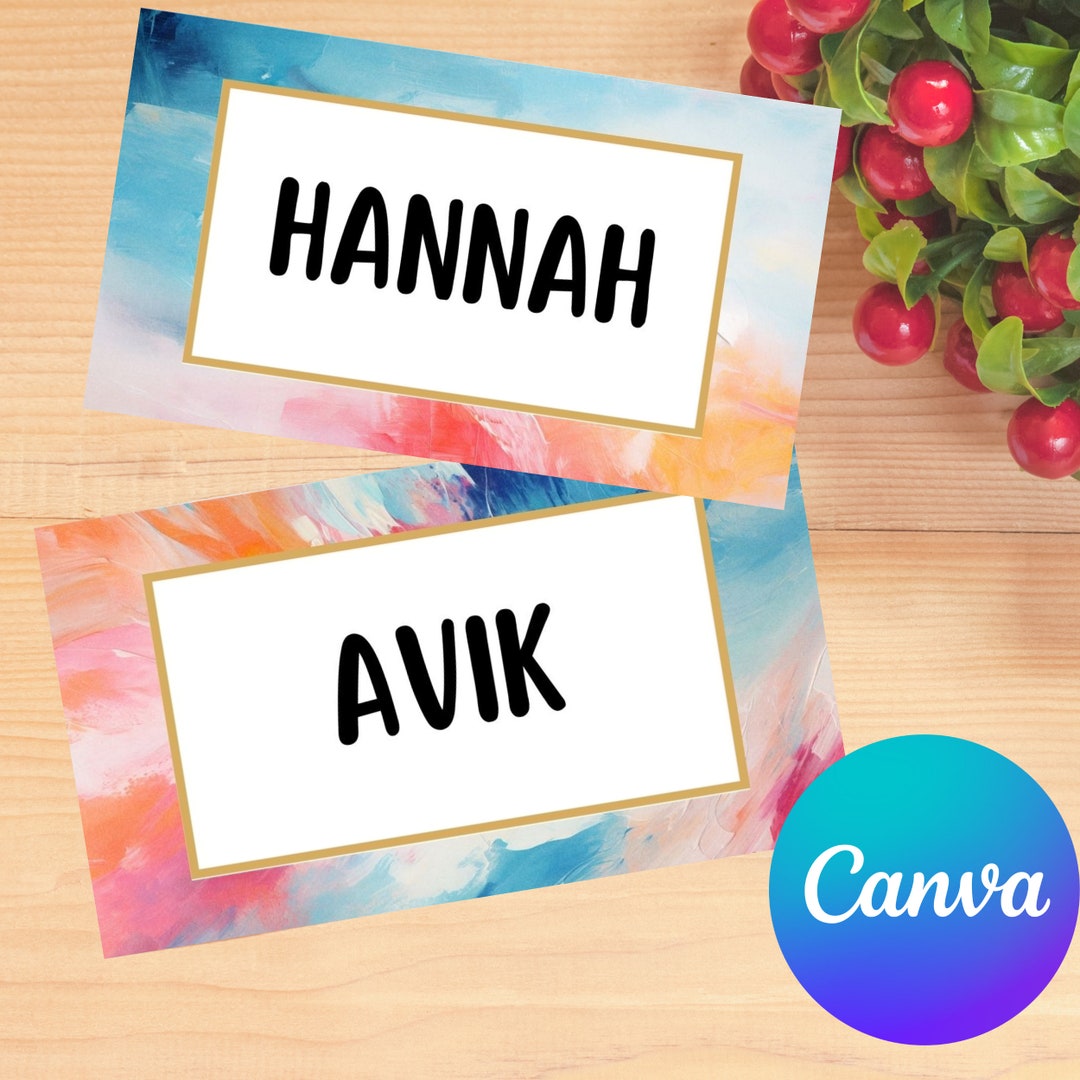 Classroom Name Tags Template Watercolor Editable Printable - Etsy