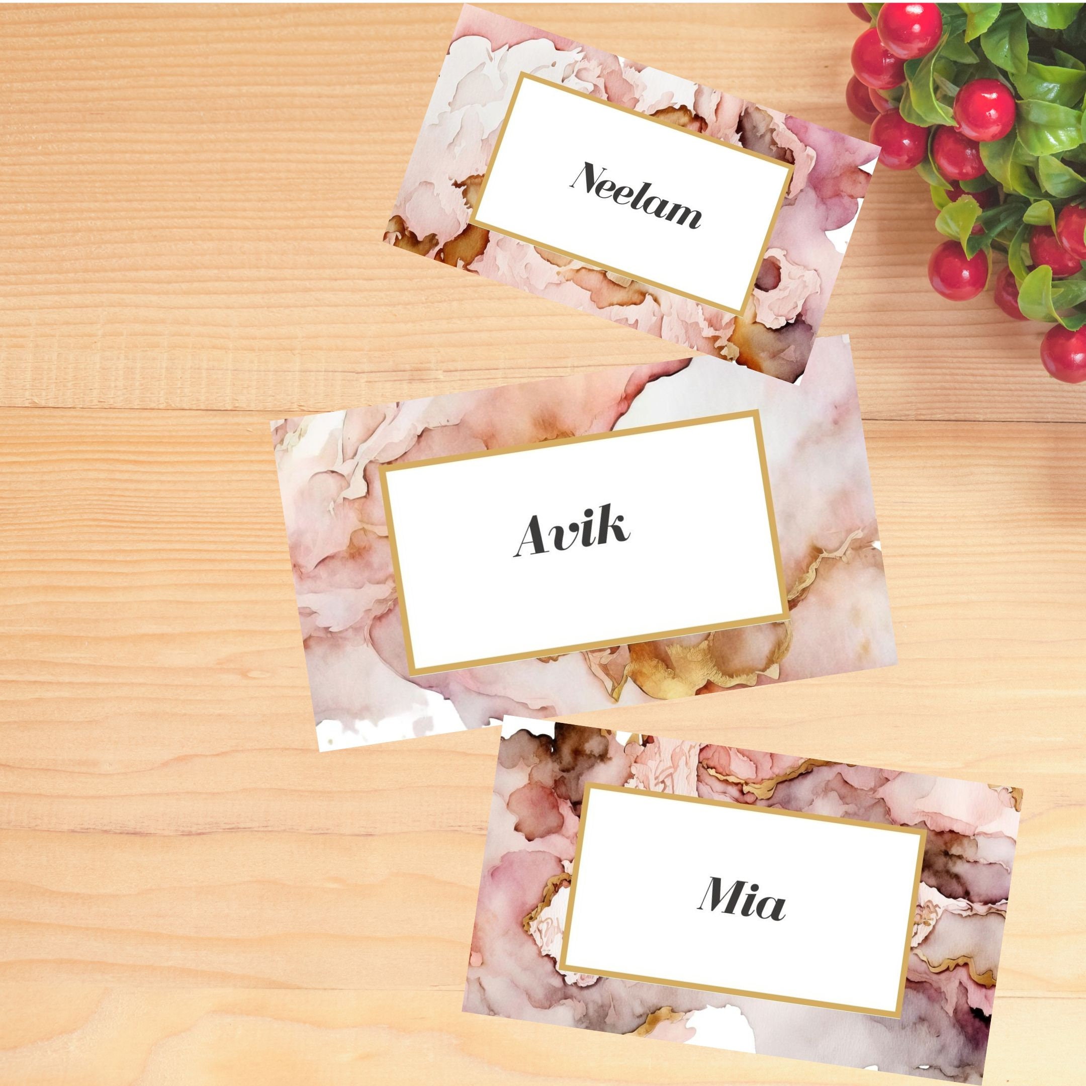 Classroom Name Tags Pink and Rose Gold ...